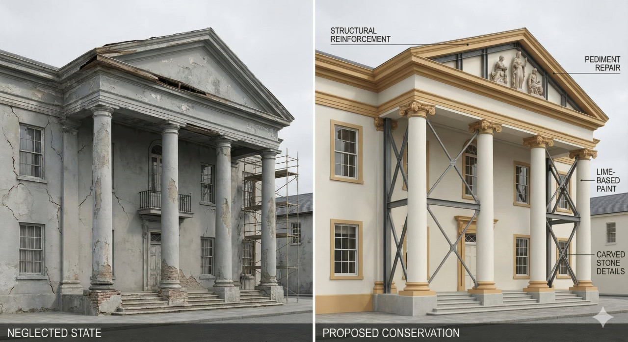 Colonial Courthouse Structural Conservation Comparison Visualization ...